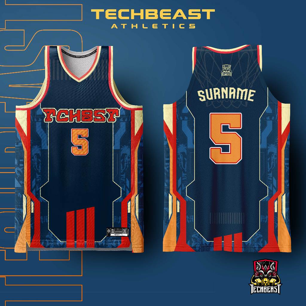 Techbeast Cyber Basketball Jersey Full Sublimation ( CUSTOM NAME + NUMBER ) | Shopee Philippines