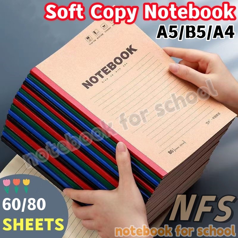 NFS A5/B5/A4 Soft Copy Notebook Wireless Adhesive Notebook School ...