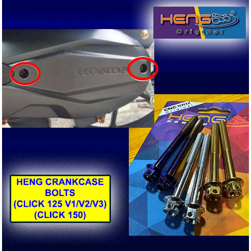 Heng Orig. Crankcase Bolts long for HONDA CLICK 125 V1/V2/V3 & CLICK ...