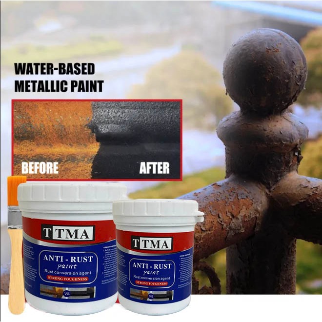 300g Water-Based Metallic Paint TMA, Anti-Rust Paint, Rust Preventive ...