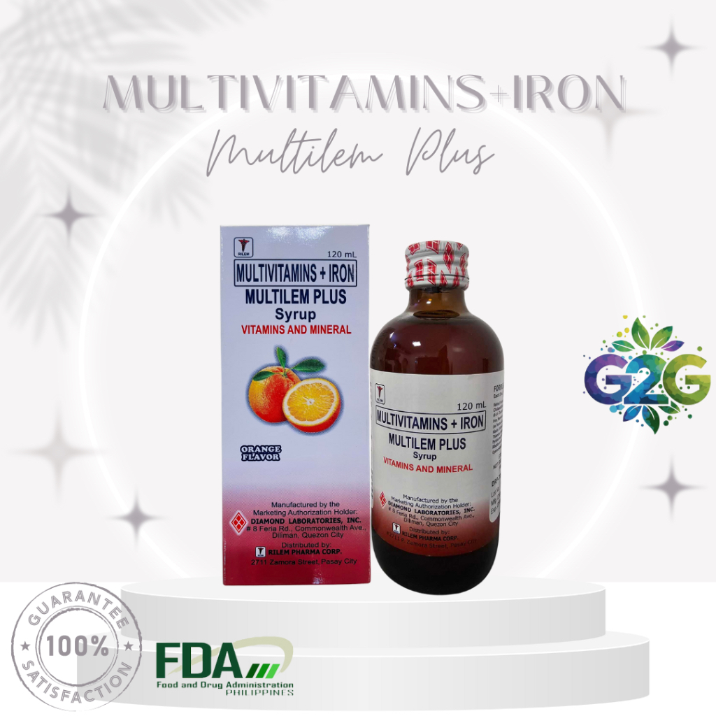 MULTILEM PLUS Syrup 120ml Vitamins and Minerals(Multivitamins+ iron ...