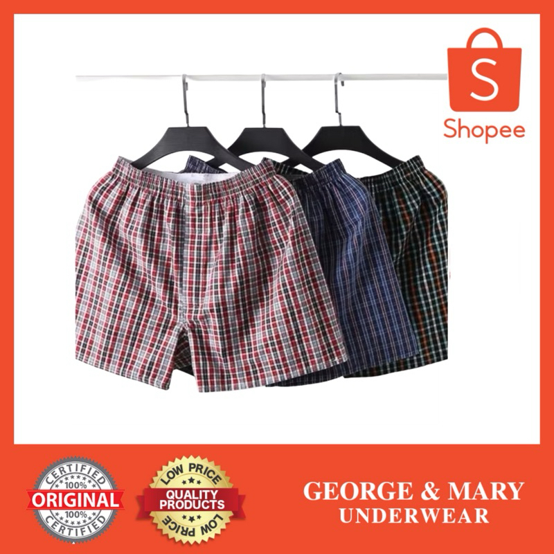 1688 Checkered Woven Boxer shorts for Men 100 % COTTON | Shopee Philippines