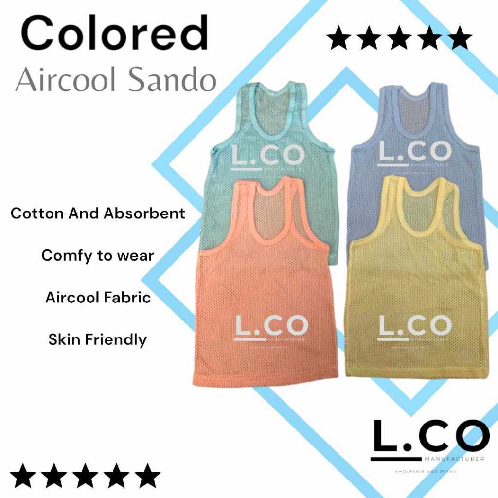 LANCAO MANUF'S AIRCOOL COLORED SANDO SET OF 4PCS (QUALITY) | Shopee ...