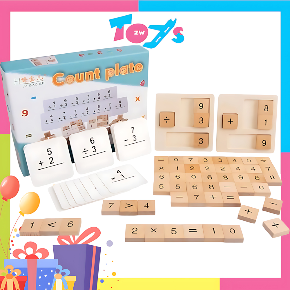 Gift Box Wooden Count Plate Mathematical Column Calculation Board ...