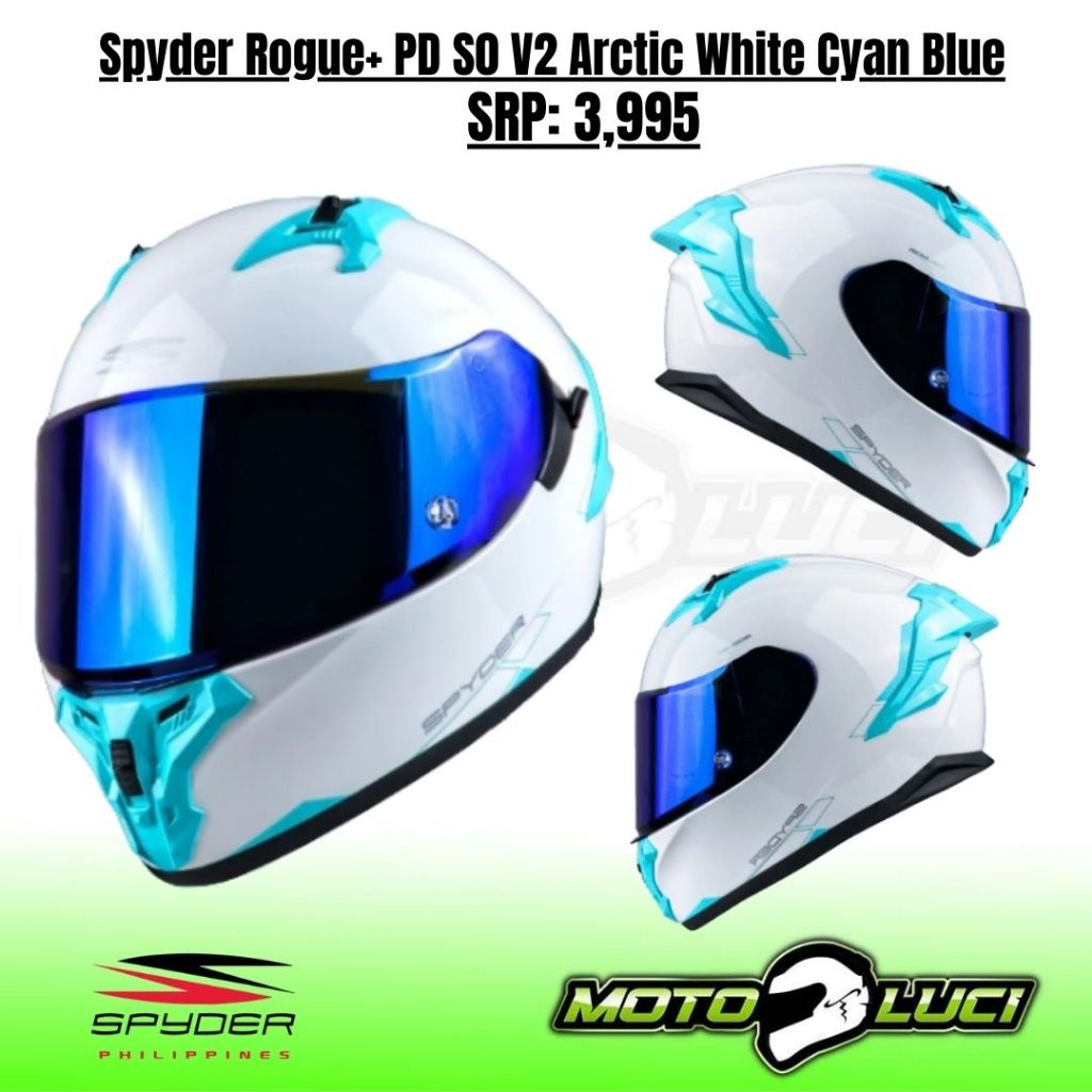 Spyder Rogue+ PD S0 V2 Full Face Dual Visor Helmet (FREE Clear Visor ...