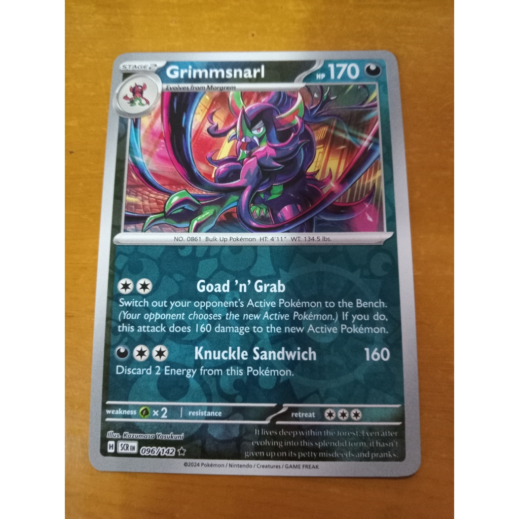 Grimmsnarl - 096/142 - Rare SCR Stellar Crown Pokemon TCG Standard ENG ...