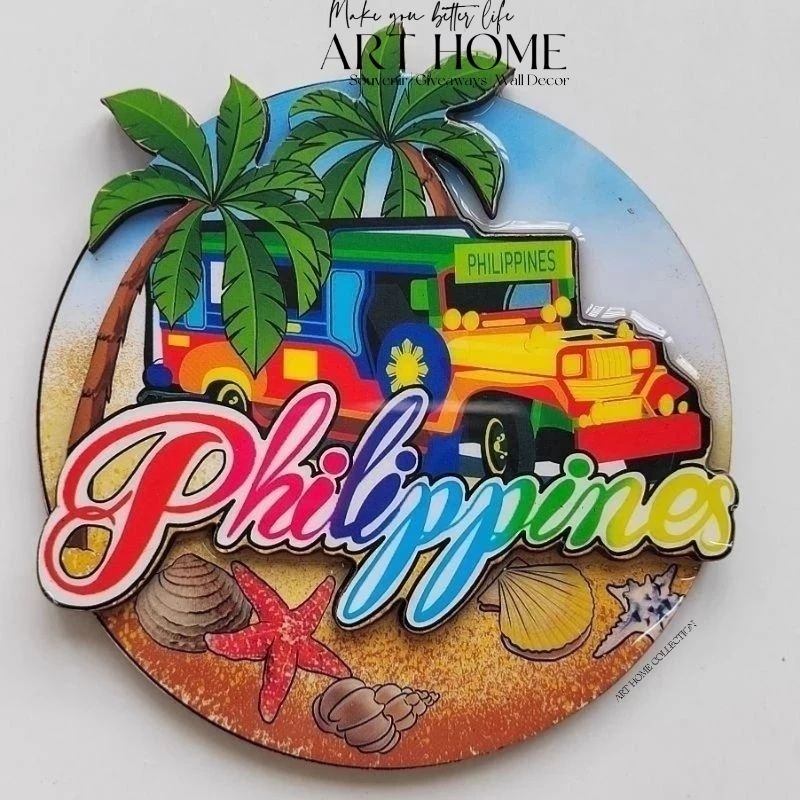 PHILIPPINES Wooden 2D Fridge Magnet Embossed Ref Magnet Souvenirs ...