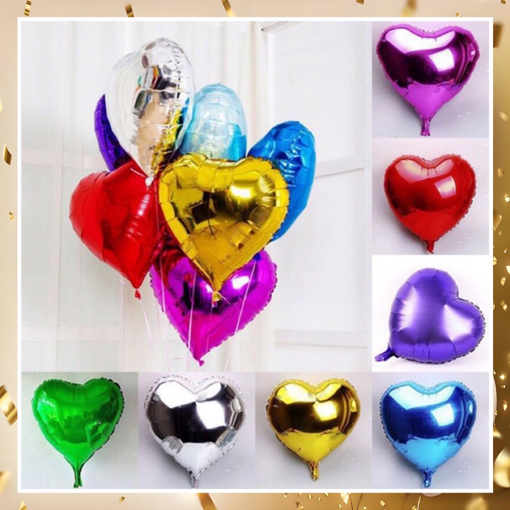 18 inch Foil Heart Balloon 1PCS Shape Balloon Birthday Party Wedding ...
