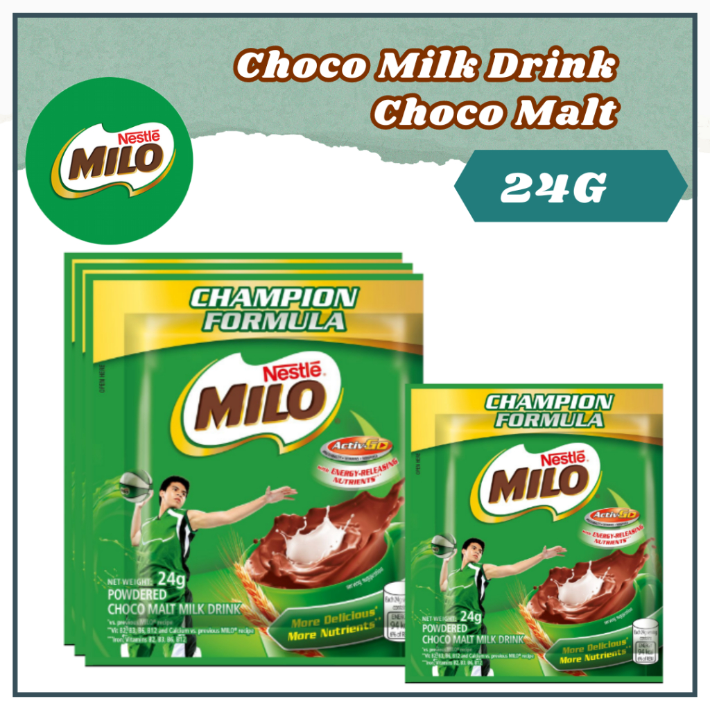 Milo Activ-Go Choco Malt - Powdered Milk Drink 24g - Pack of 12pcs and ...