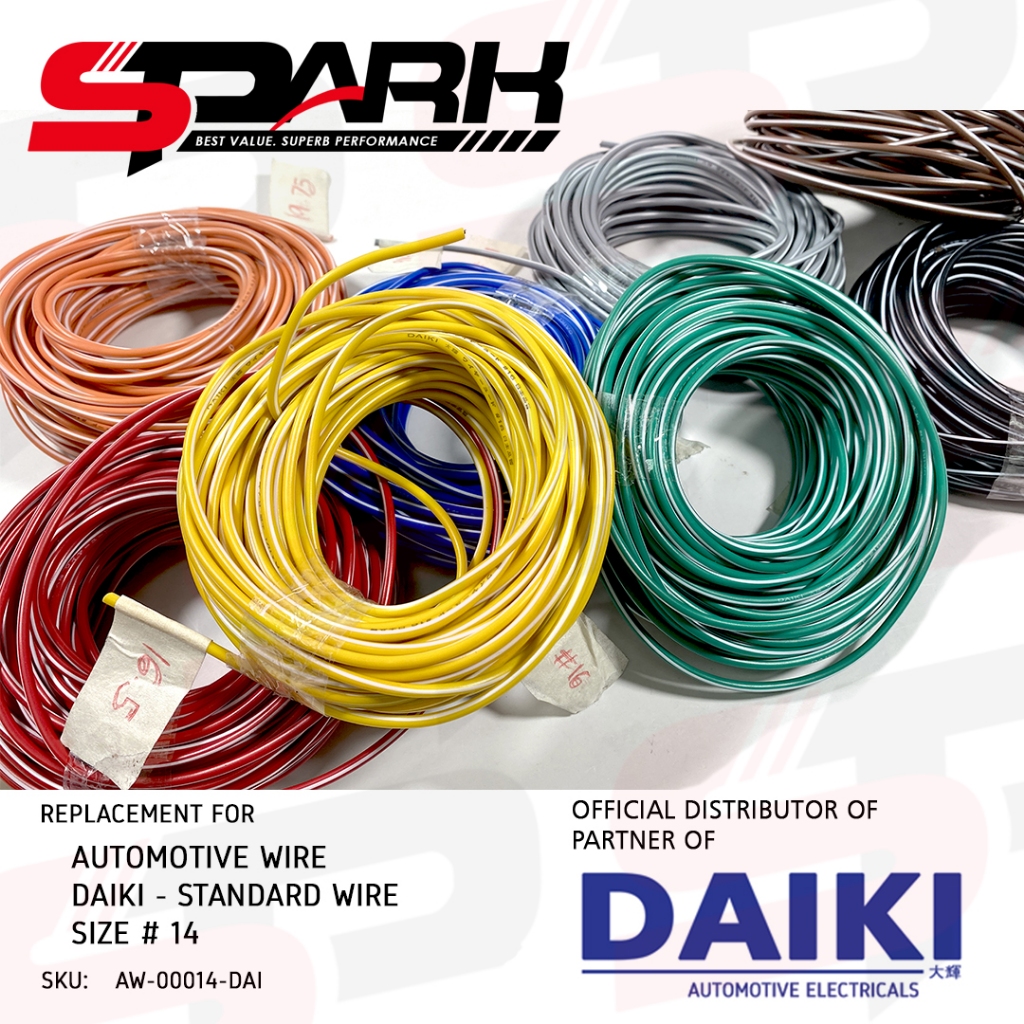 AWG #14 DAIKI Japan Standard Automotive Wire Auto Wire Heavy Duty Gauge ...