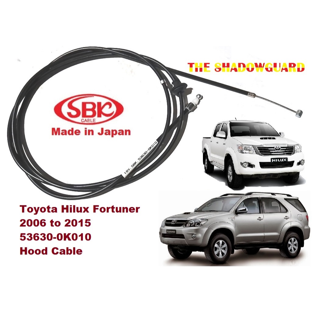 Toyota Hilux Fortuner 2006 - 2015 53630-0K010 Hood Cable SBK | Shopee ...