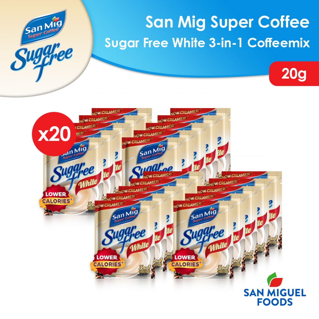 San Mig Super Coffee White Sugar-Free 20s (10g) | Shopee Philippines