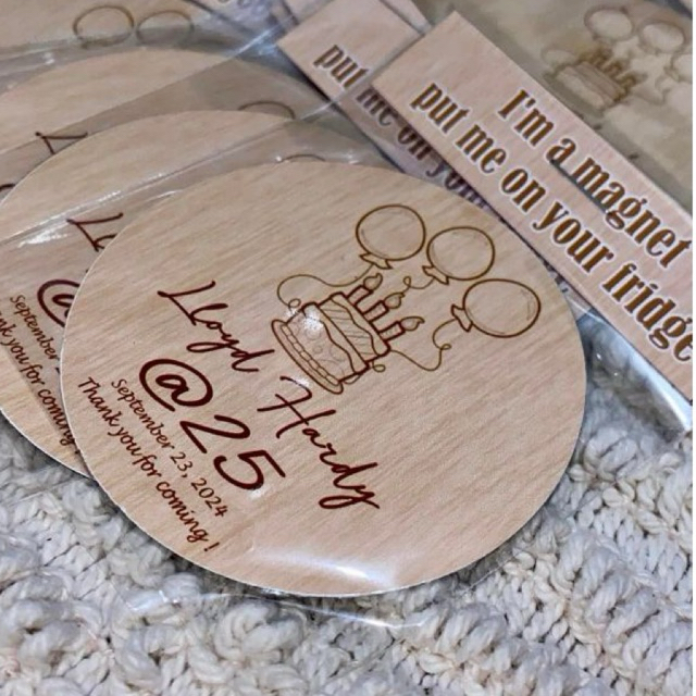 Wood Design Ref Magnet Souvenir for BIRTHDAY Minimalist Rustic | Shopee ...