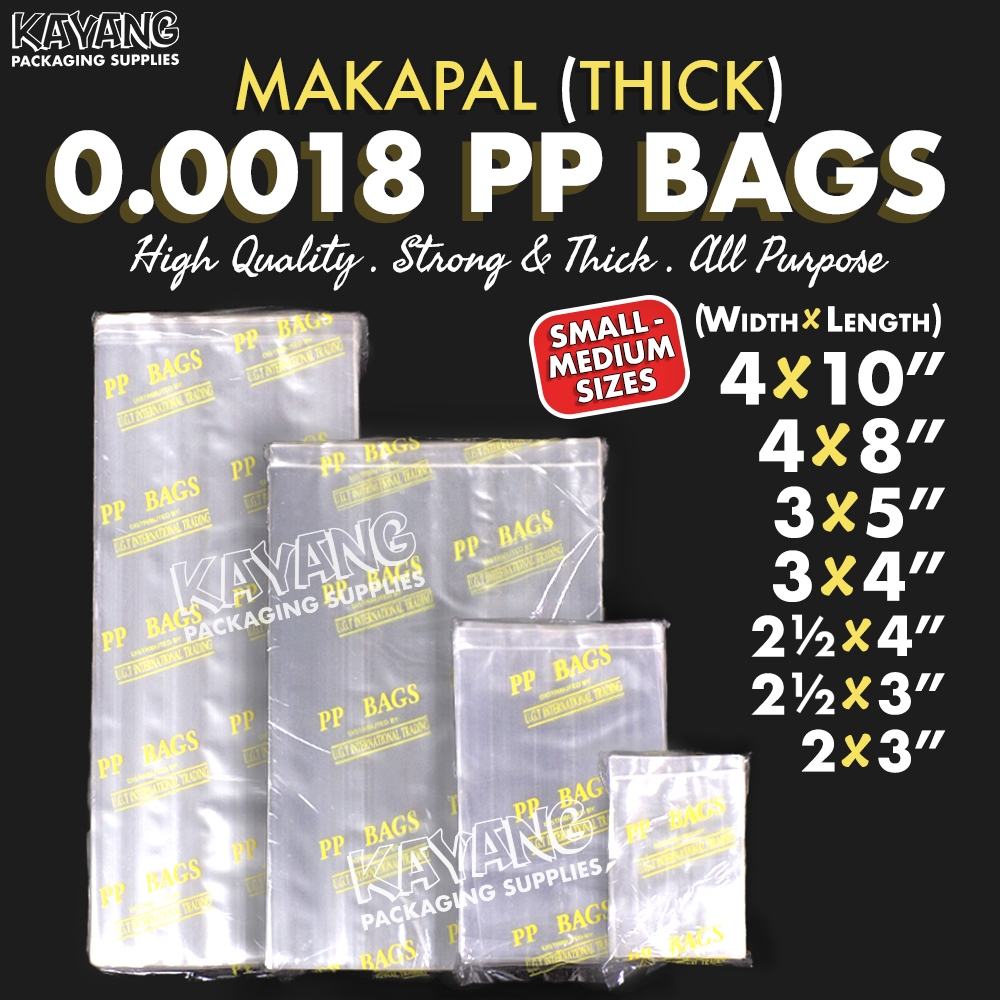 [100pcs] PP Bags 0.0018 (THICK) 2x3, 3x4, 3x5, 4x8, 4x10 for Food Repacking | Shopee Philippines