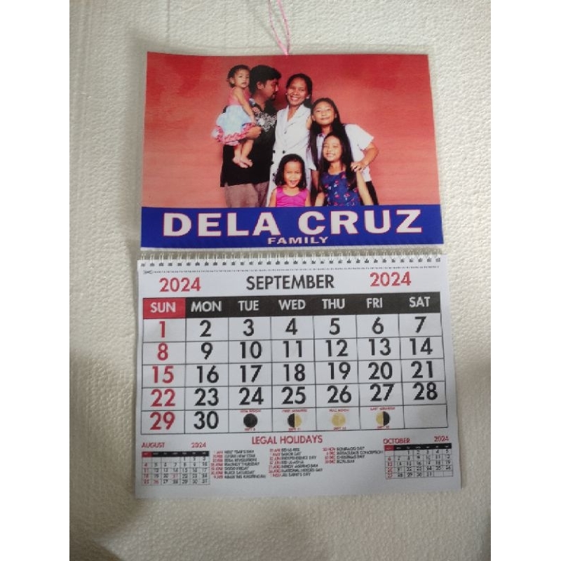 2025 PERSONALIZED HANGING PAPER CALENDAR wire bind | Shopee Philippines