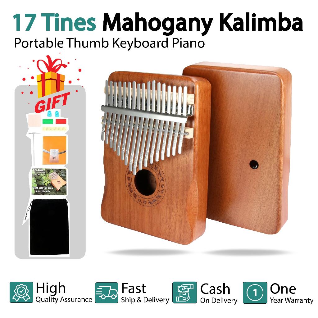 AOS Kalimba Mahogany 17 Inches | Shopee Philippines