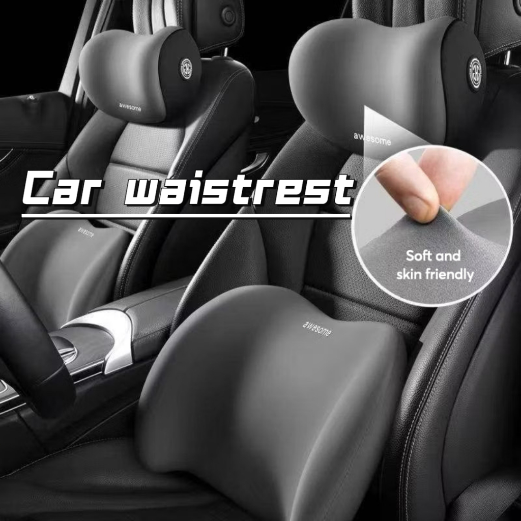 Memory Foam Car Neck Pillow Lumbar Back Support Protective Breathable ...