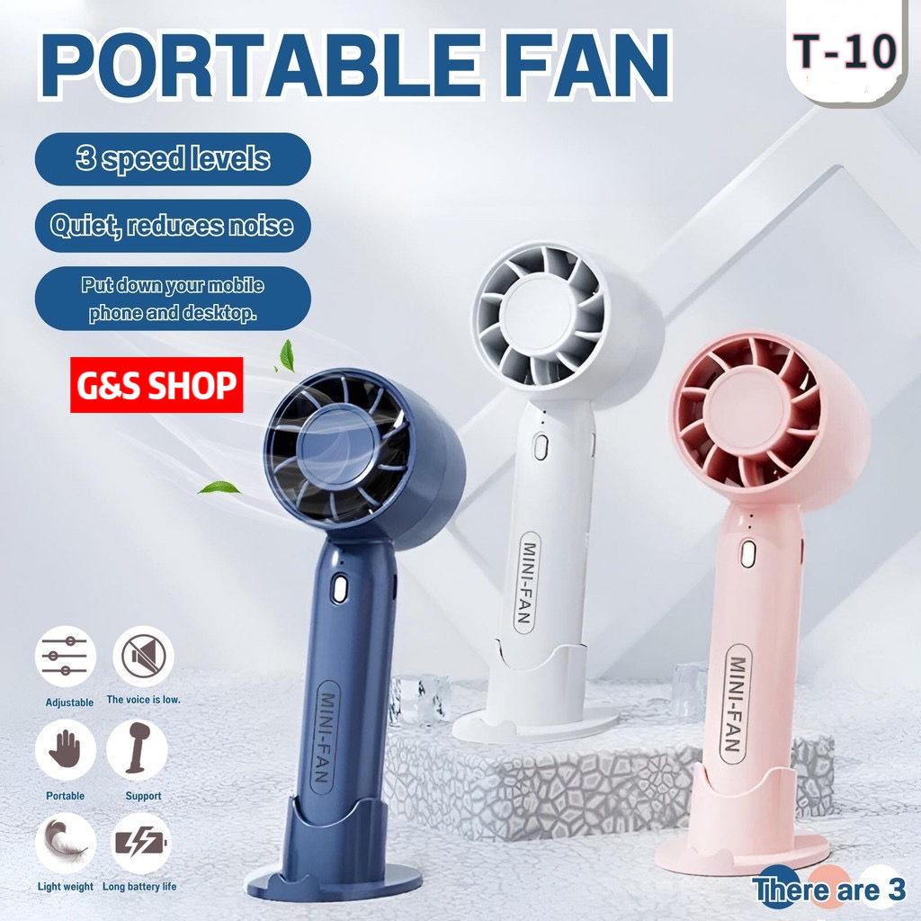 T10 Portable Mini Fan Electric Fan Rechargable Fan Desktop Fans Travel ...