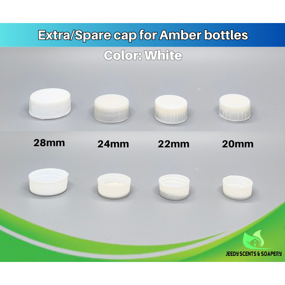 Plastic screw WHITE CAP for Glass Boston Round amber bottle (CAP ONLY ...
