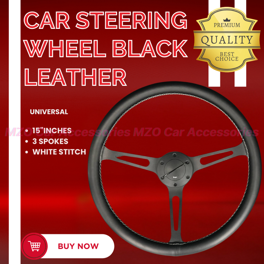 Universal MOMO Car Steering Wheel 15 Inch Leather All Black Good For ...