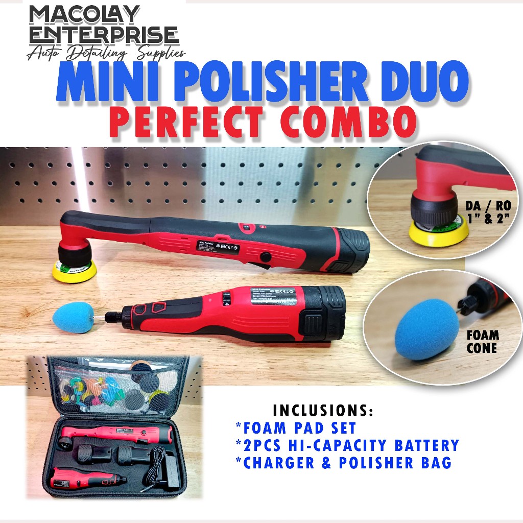 MP-12 Mini Polisher Machine Duo - Cordless Polisher DA / RO and Dremel Type Polisher | Shopee ...