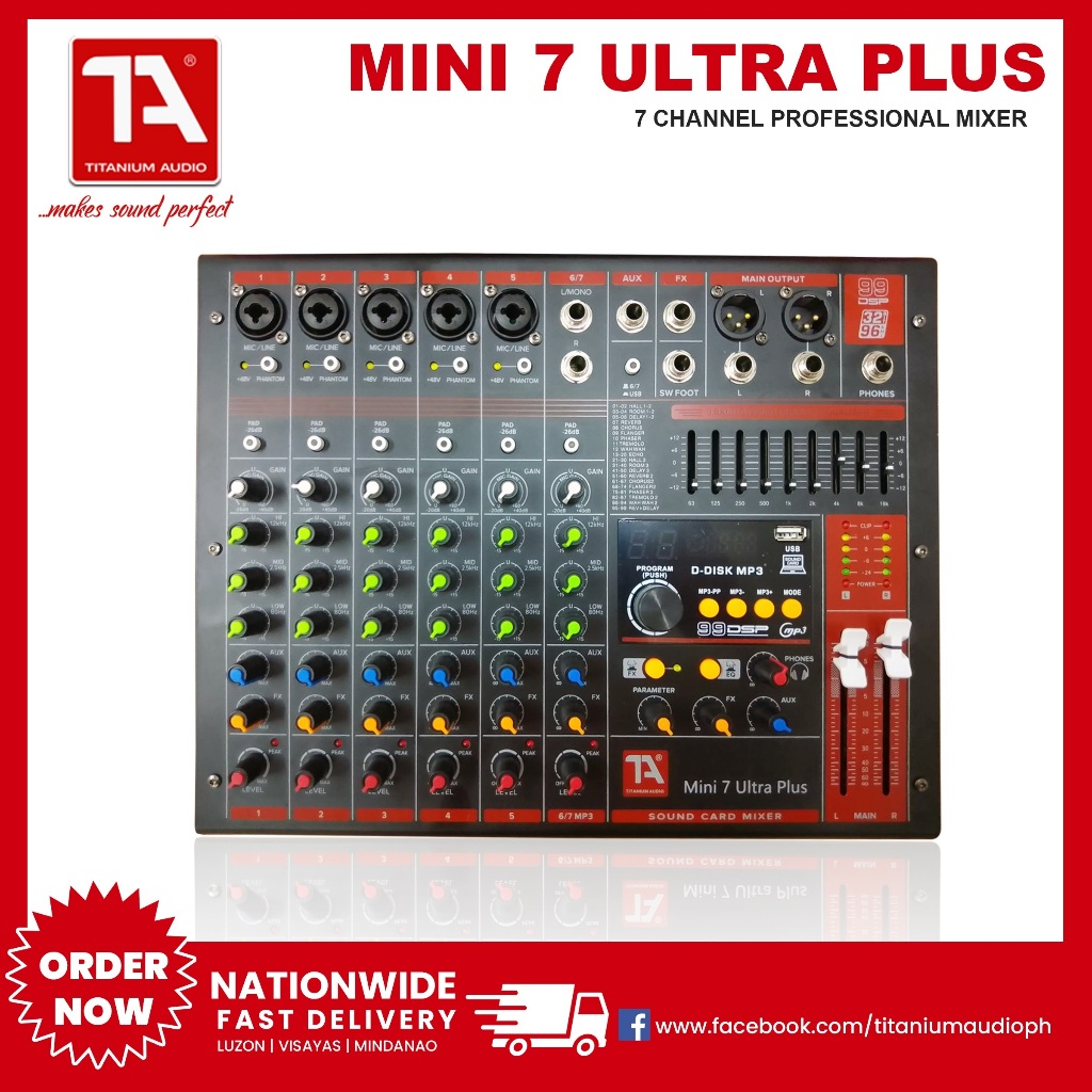 Titanium Audio Mini 7 Ultra Plus Mixer/7 Channel Mixing Console /32BIT ...