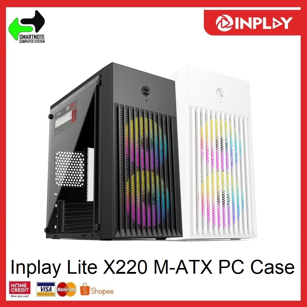 Inplay Lite X220 M-ATX PC Case Gaming Computer Desktop Case Black/White ...