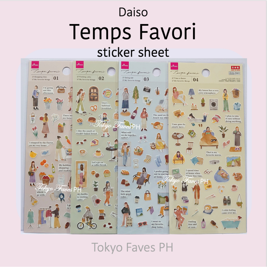 Daiso Japanese washi paper stickers Temps Favori Series Made in Japan ...