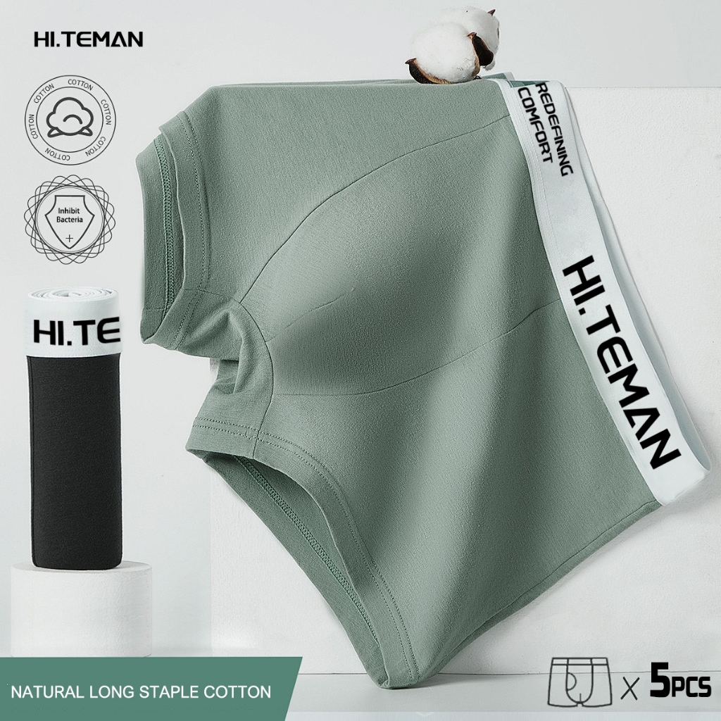HITEMAN 5 PCs Men's Underwear Brief High Breathability Cottons ...