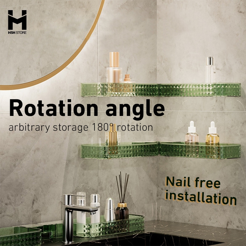 Bathroom storage shelf Bathroom perforation-free wall mounted toilet ...