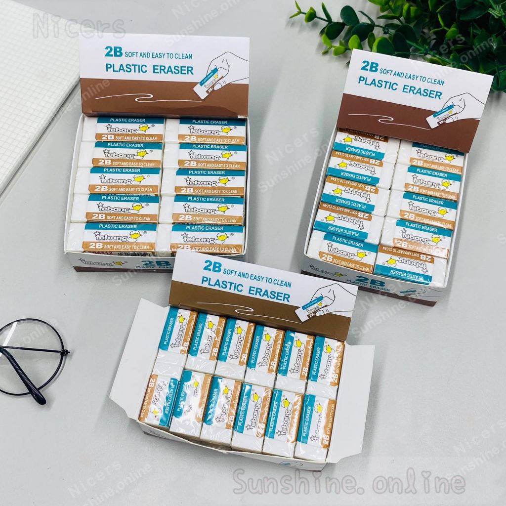 TB Standard 2B White plastic Eraser Stationery Pencil Eraser | Shopee ...