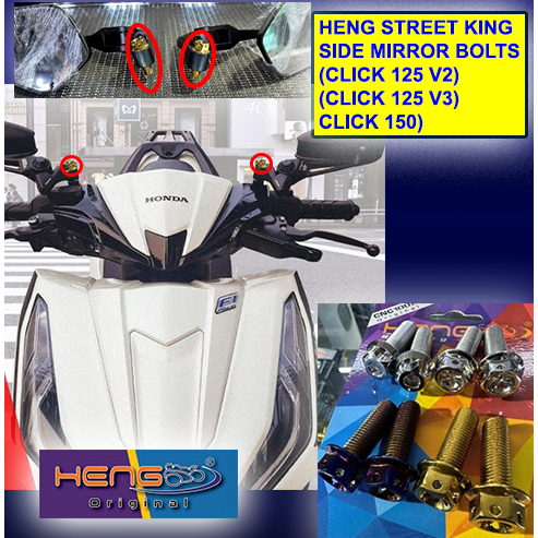 HENG Orig. Street King Side Mirror Bolts for HONDA CLICK 125 V2/V3 ...