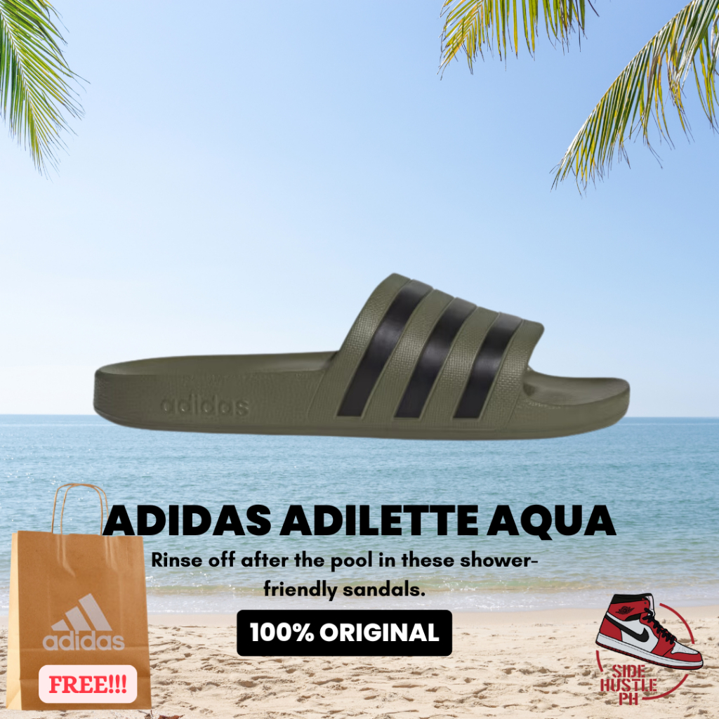 Adilette Aqua Green Black HP9392[100% Original] | Shopee Philippines