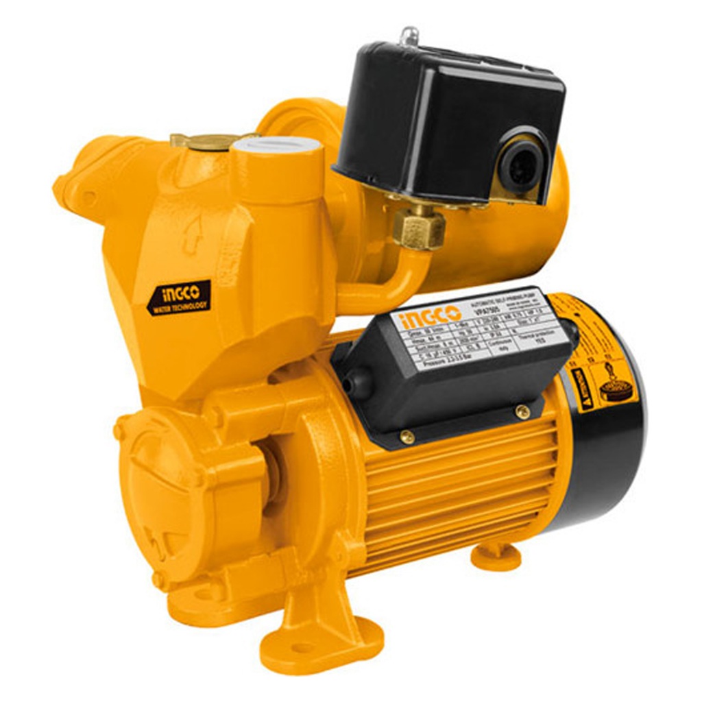 Ingco 750W Self-Priming Peripheral Pump 1HP Copper Wire Motor VPA7505-5 ...
