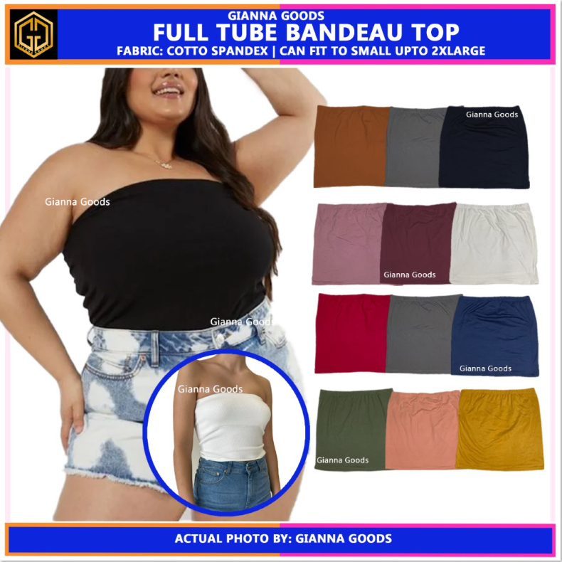 PLUS SIZE FULL TUBE TOP (38"-42" BUST) (S-M 28"-32" BUST) | Shopee ...