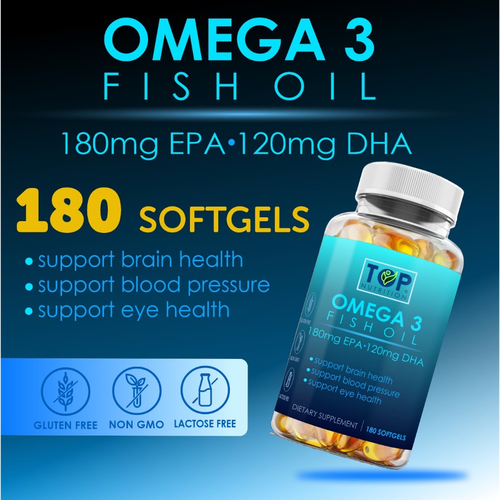 Omega 3 DHA Fish Oil 180 Softgels | Shopee Philippines