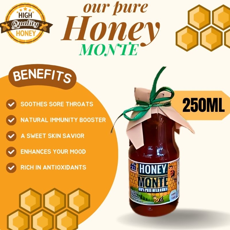 PURE HONEY BEE 100% NATURAL ORGANIC HONEY (Honey Monte 250ml fruit ...