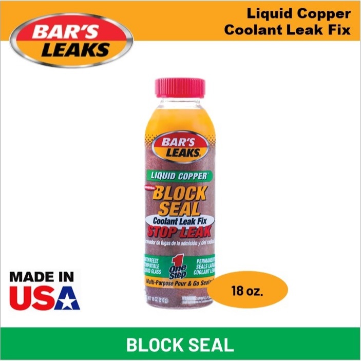 Bar's Leaks Liquid Copper Block Seal Coolant Leak Fix Stop Leak, 18 oz ...