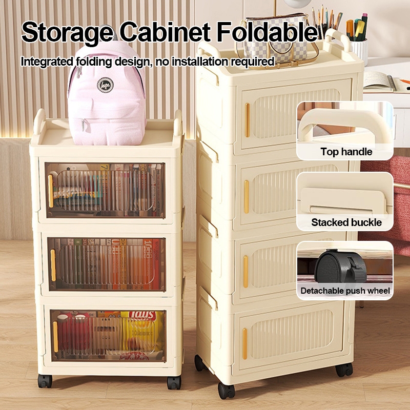Foldable Gap Storage Cabinet Kitchen Bathroom Organizer withMovable ...