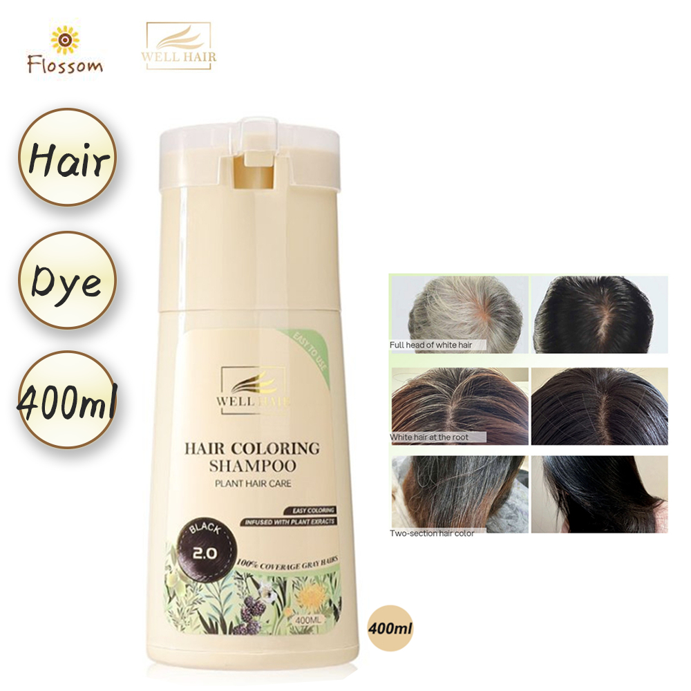 WELL HAIR Hair Coloring Shampoo Dye Shampoo Cover White Hair Turns To ...