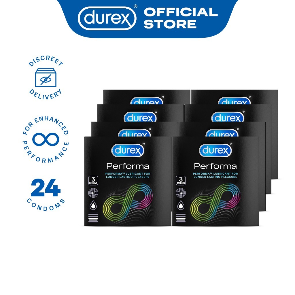Durex Performa Extended Pleasure Lubricated Condoms 3s (Set of 24 - 72 ...