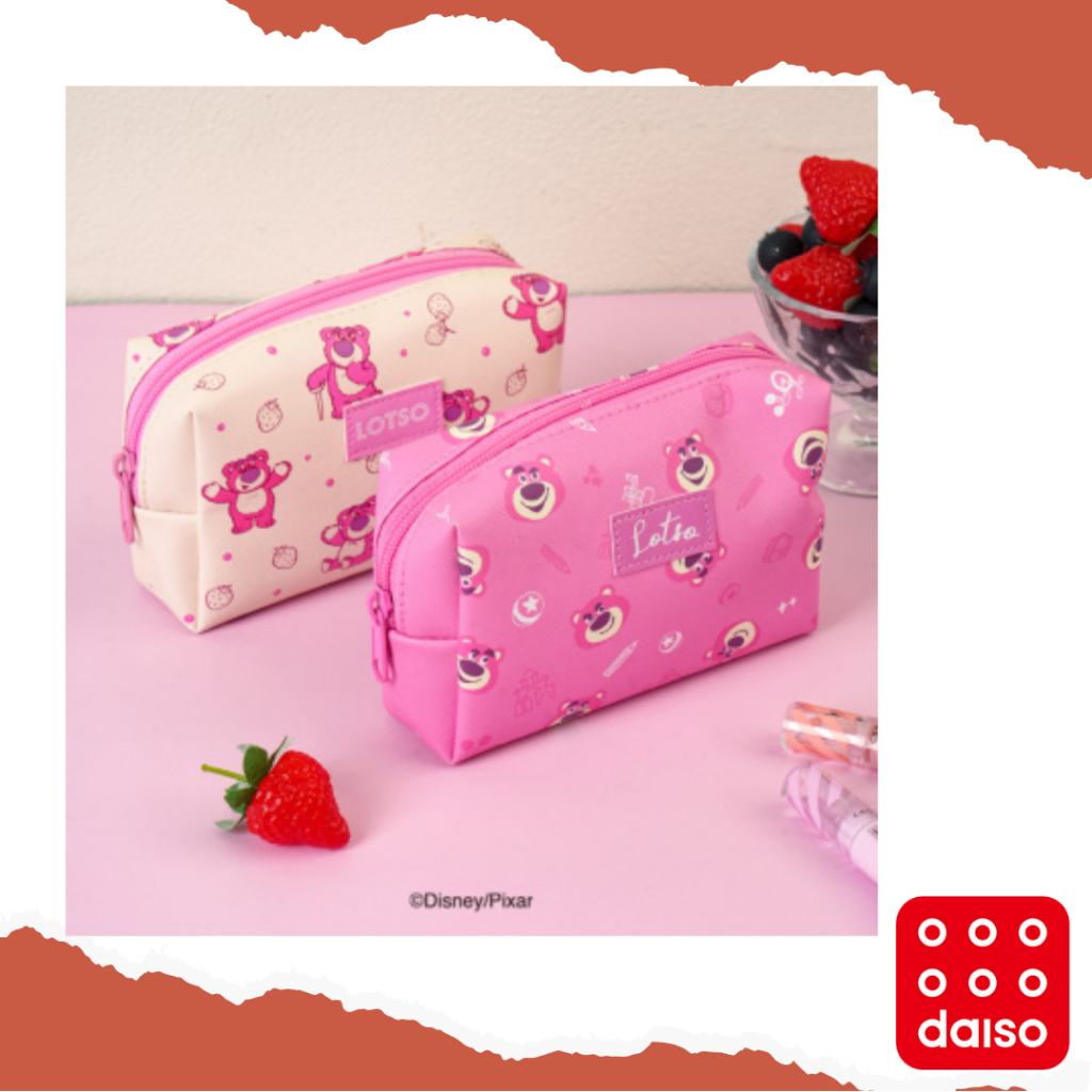 DAISO KOREA - Pixar Toy Story Lotso Pattern Square Pouch | Shopee ...