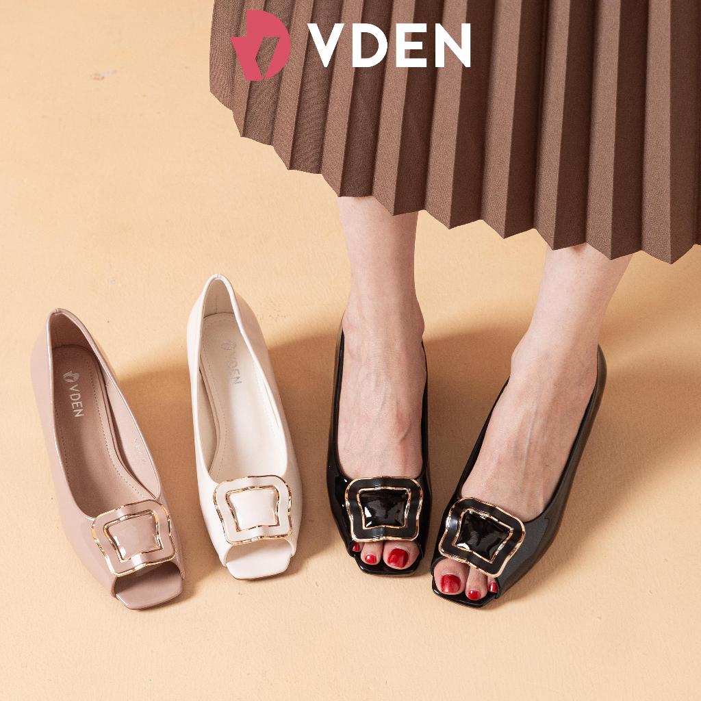 VDEN Fashionable Open Toe Block Heel Pumps For Women 1.7INCH/4.5CM 558 ...