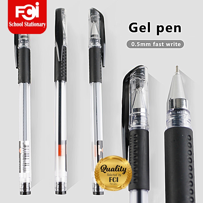 FCI 1PC Black Gel Pens, Extra Fine Point Pens Smooth Writing Ballpoint ...