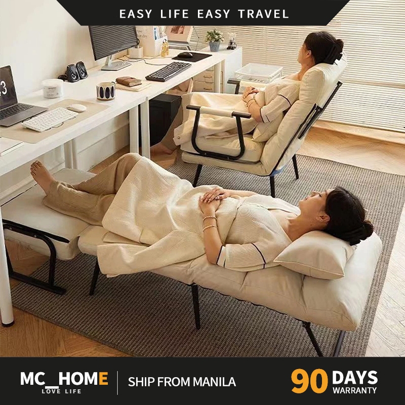 MC Portable 2 in 1 Chair office Napping Sofa Chair Reclining Chair ...