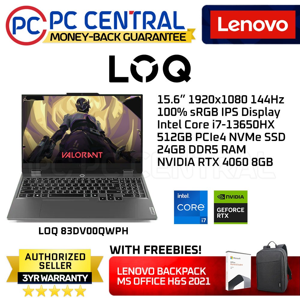 Lenovo LOQ 83DV00QWPH |15.6" | i7-13650HX | 24GB RAM | 512GB SSD ...