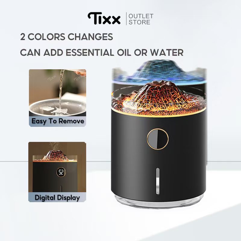 Tixx Air Humidifier Flame Volcano Humidifier With Essential Oil ...