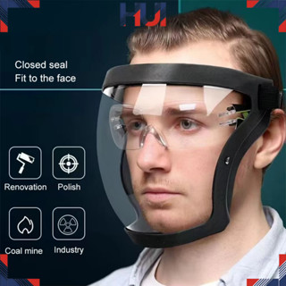 Transparent Full Fcae Mask Face shield Acrylic Anti Fog Dustproof ...