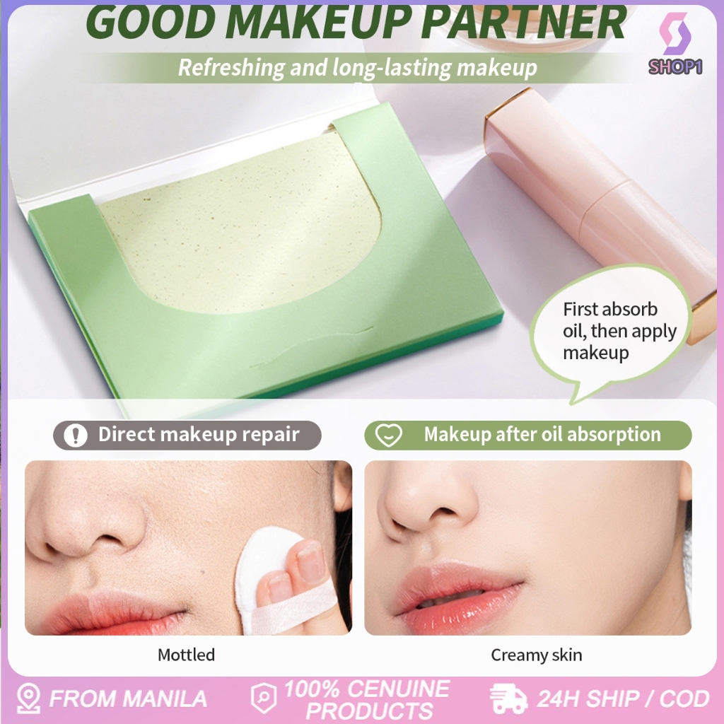 100pcs Natural Green Tea Oil Blotting Tissues Oil Paper For Face Oil ...