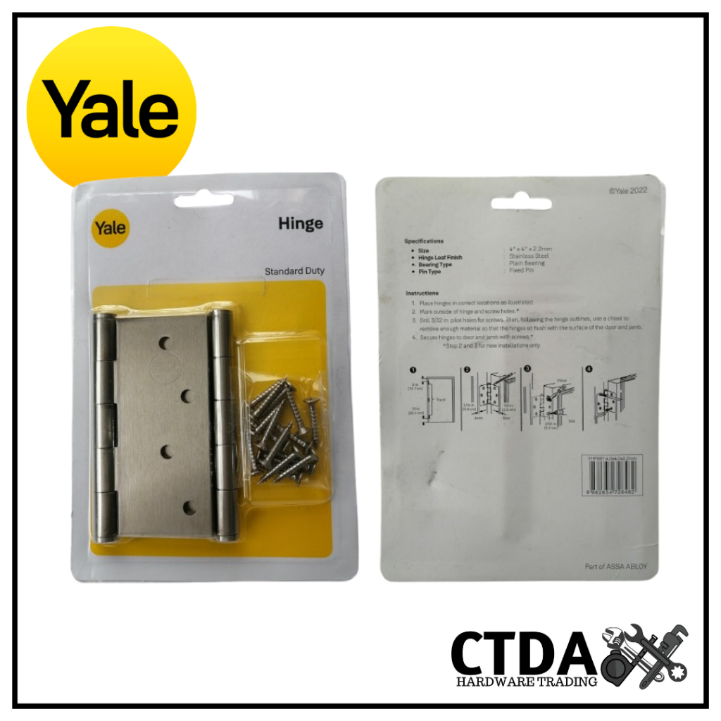YALE #YHP-BBT ''ESSENTIAL SERIES'' LOOSE PIN HINGES 4'' x 4'' x 2.2mm ...